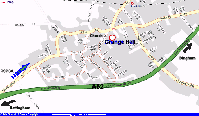 Map to Grange Hall (Theatre)